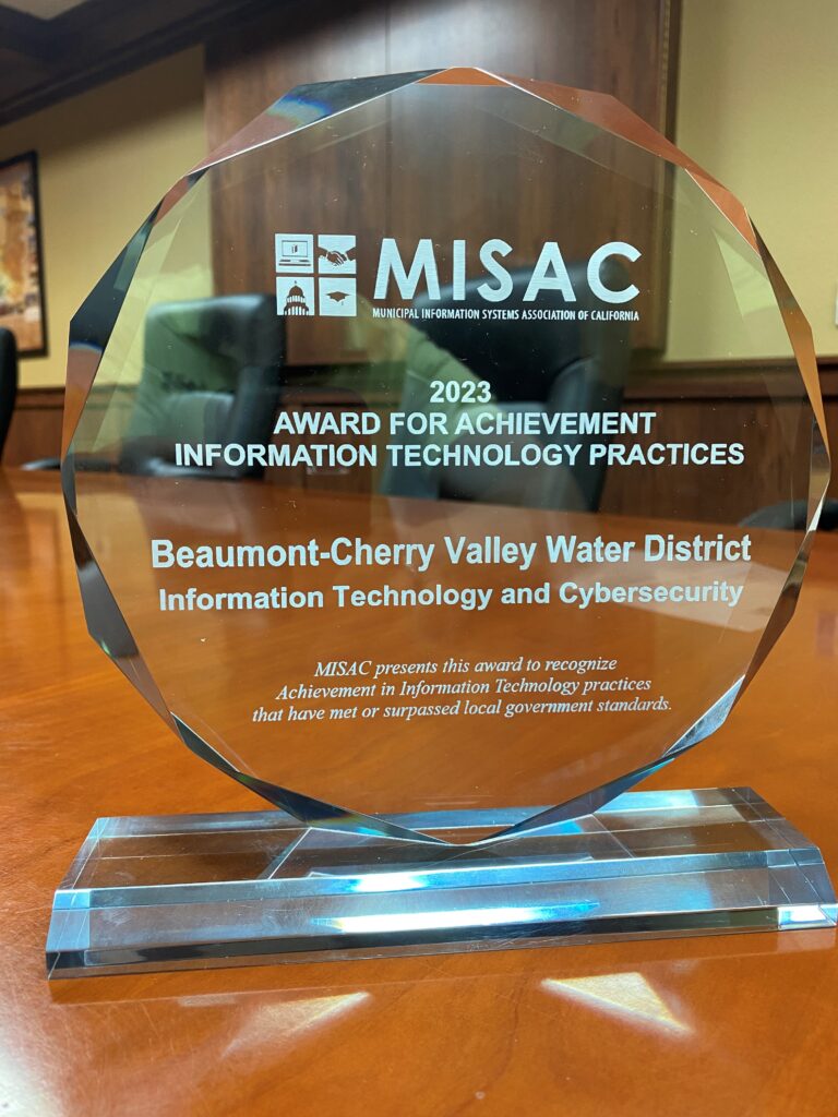 Beaumont-Cherry Valley Water District Receives MISAC Achievment Award – 2023 | Beaumont-Cherry ...